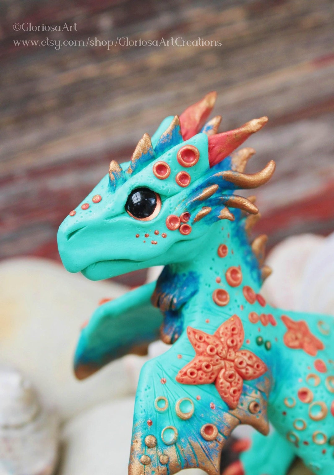 Sea Dragon Figurine - Water Dragon Figure - Beach Decor - Fantasy ...