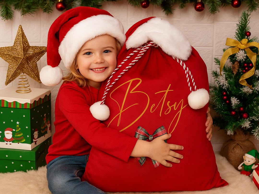 Personalized Large Santa Sack 2025, Custom Christmas Bag With Name ...