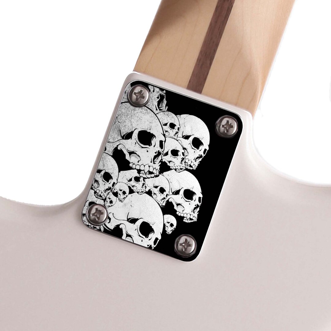 Custom Skulls Graphic Color Image Neck Plate Fits Strat / Tele / Bass ...
