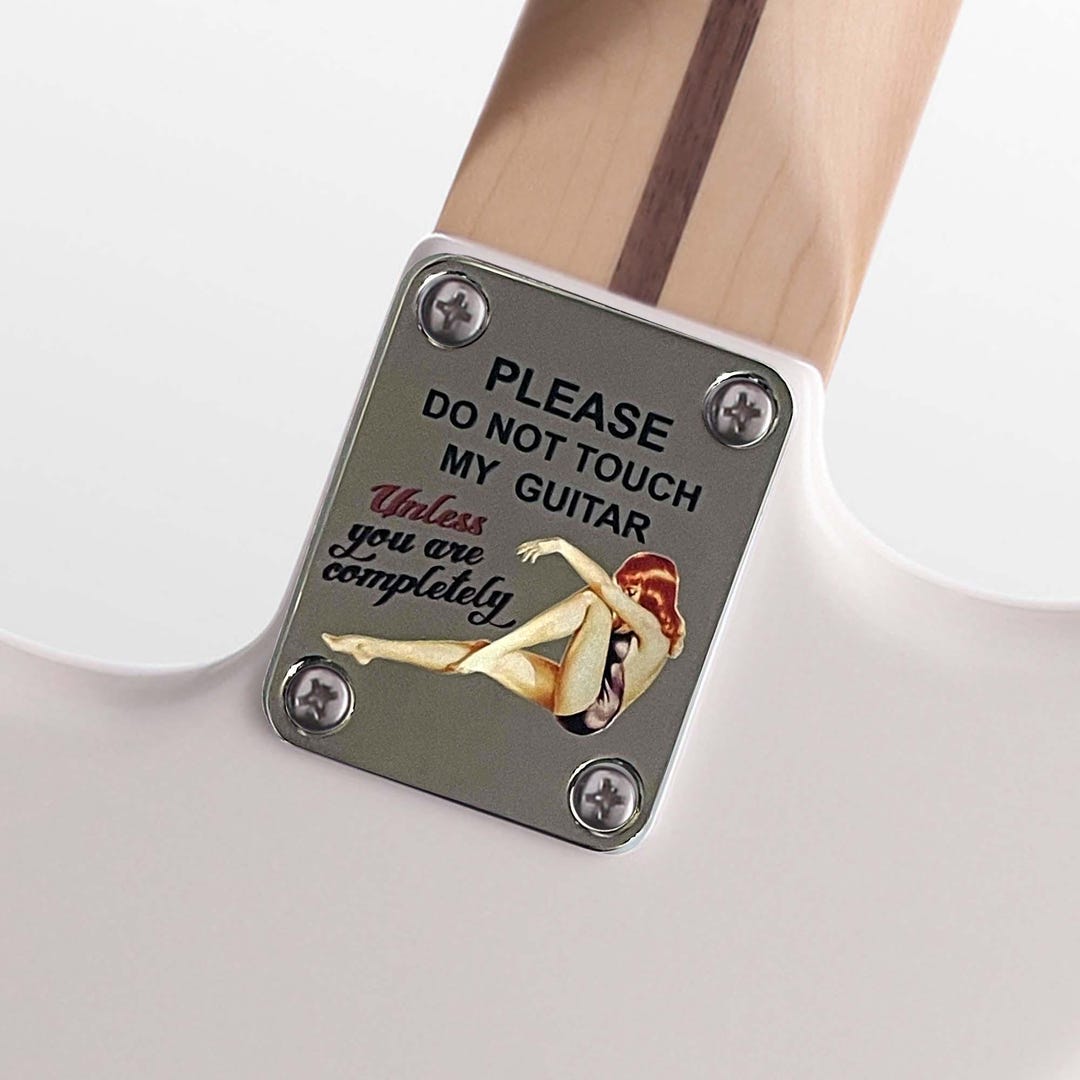 Custom Vintage Pinup Girl Dont Touch Graphic Color Image Neck Plate ...