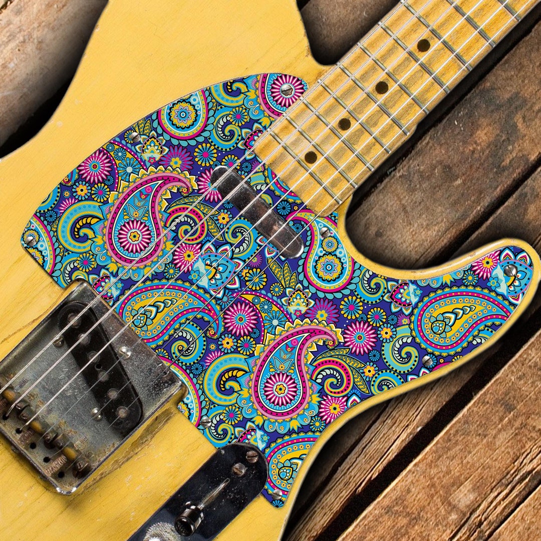 Fender Telecaster Pickguard - Colorful Paisley Look – Custom Graphic ...
