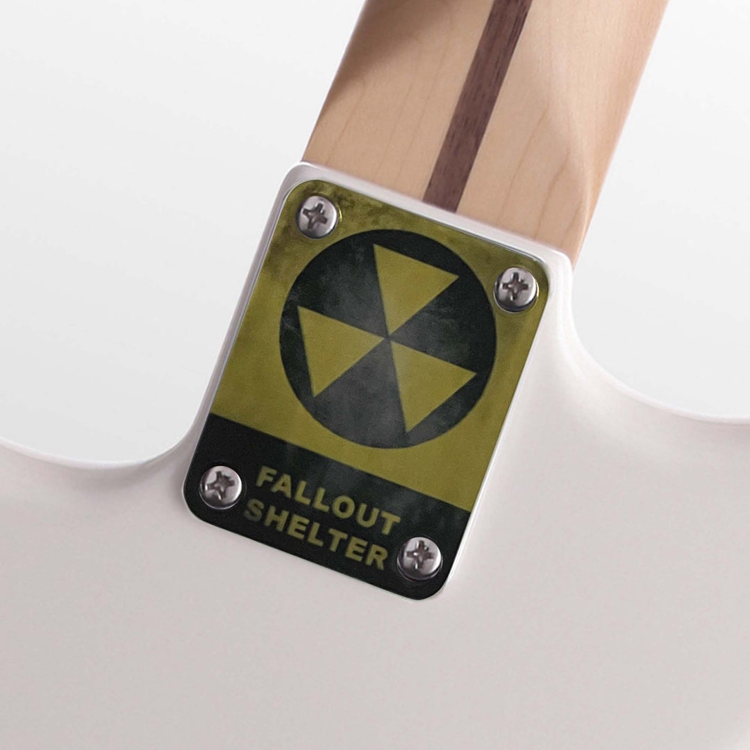 Custom Fallout Shelter Graphic Color Image Neck Plate Fits Strat / Tele ...