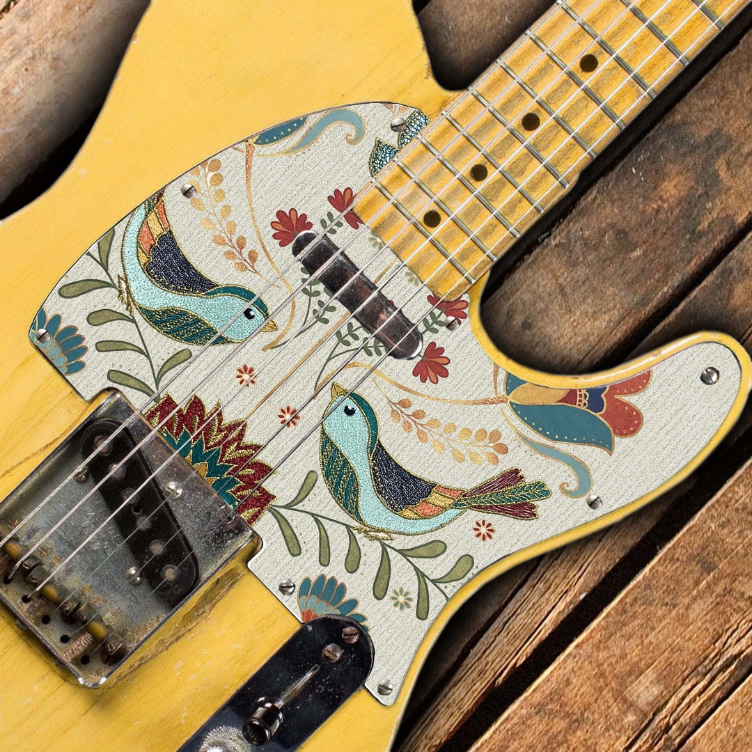 Custom Telecaster Pickguard – Floral Birds Design | 3-ply USA Fit ...