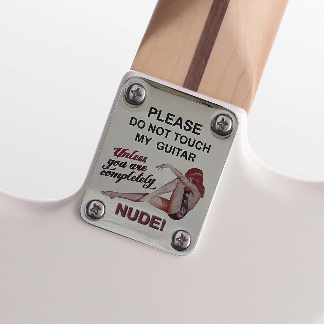 Custom Vintage Pinup Girl Dont Touch Graphic Color Image Neck Plate ...