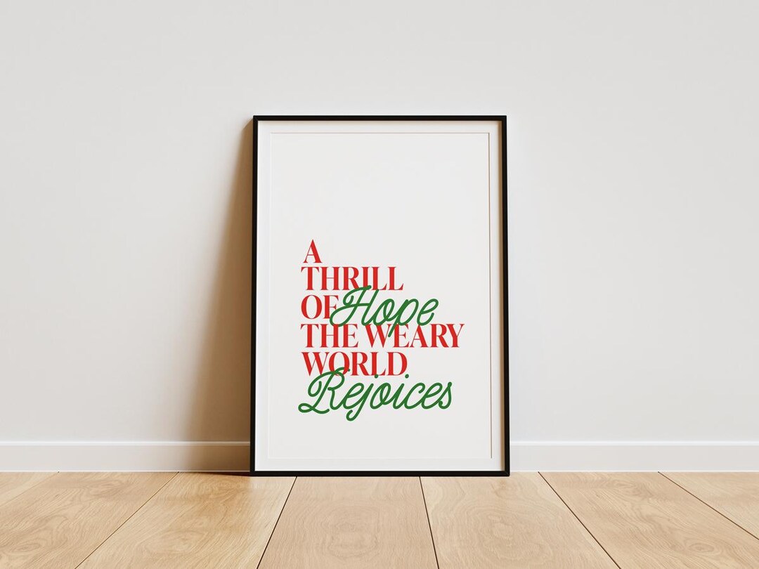 Silent Night Typography Poster | 'A Thrill of Hope' Minimalist ...