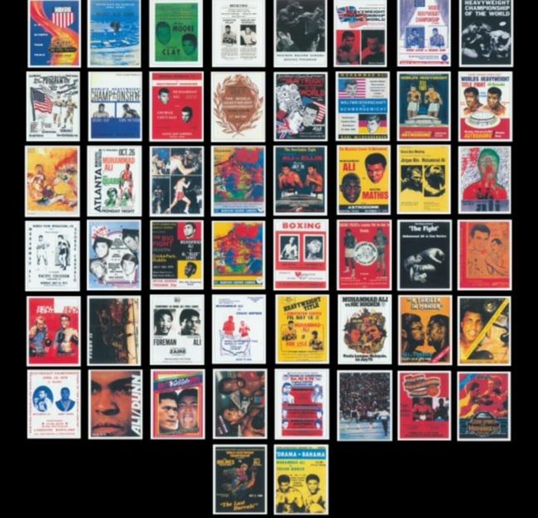 Muhammad Ali Trading Card Set of 50 of His Fights 8 X6 - Etsy