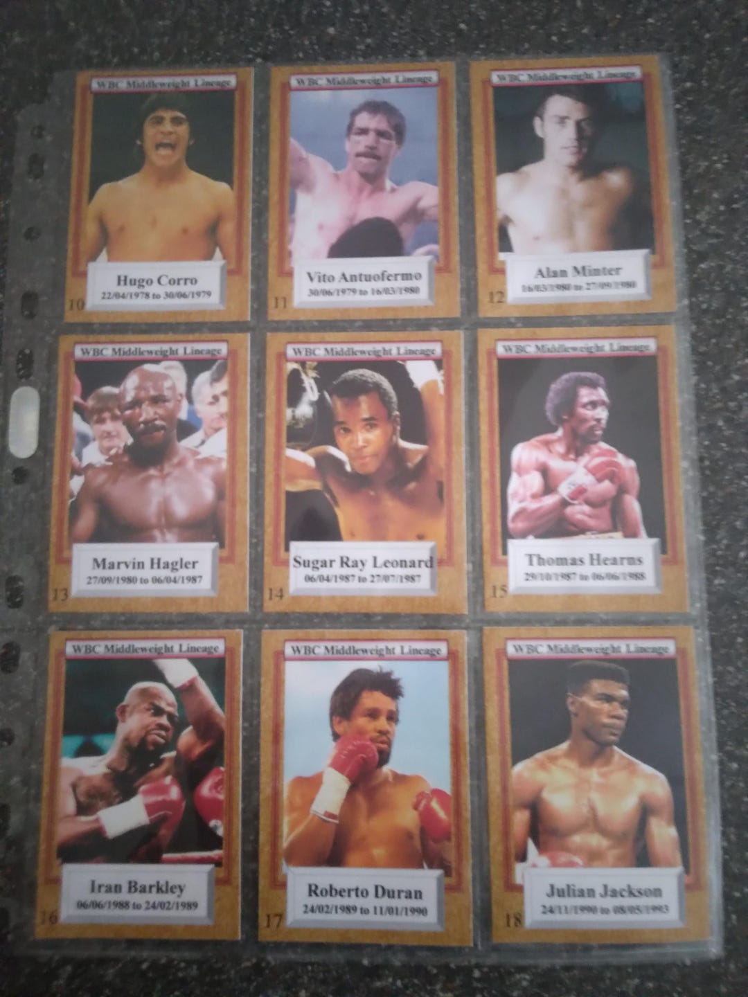 WBC Middleweight Greats Trading Cards - Etsy