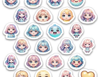 Cute Chibi Teddy Bear Stickers – Set of 12 Vinyl Die Cut Stickers - Etsy