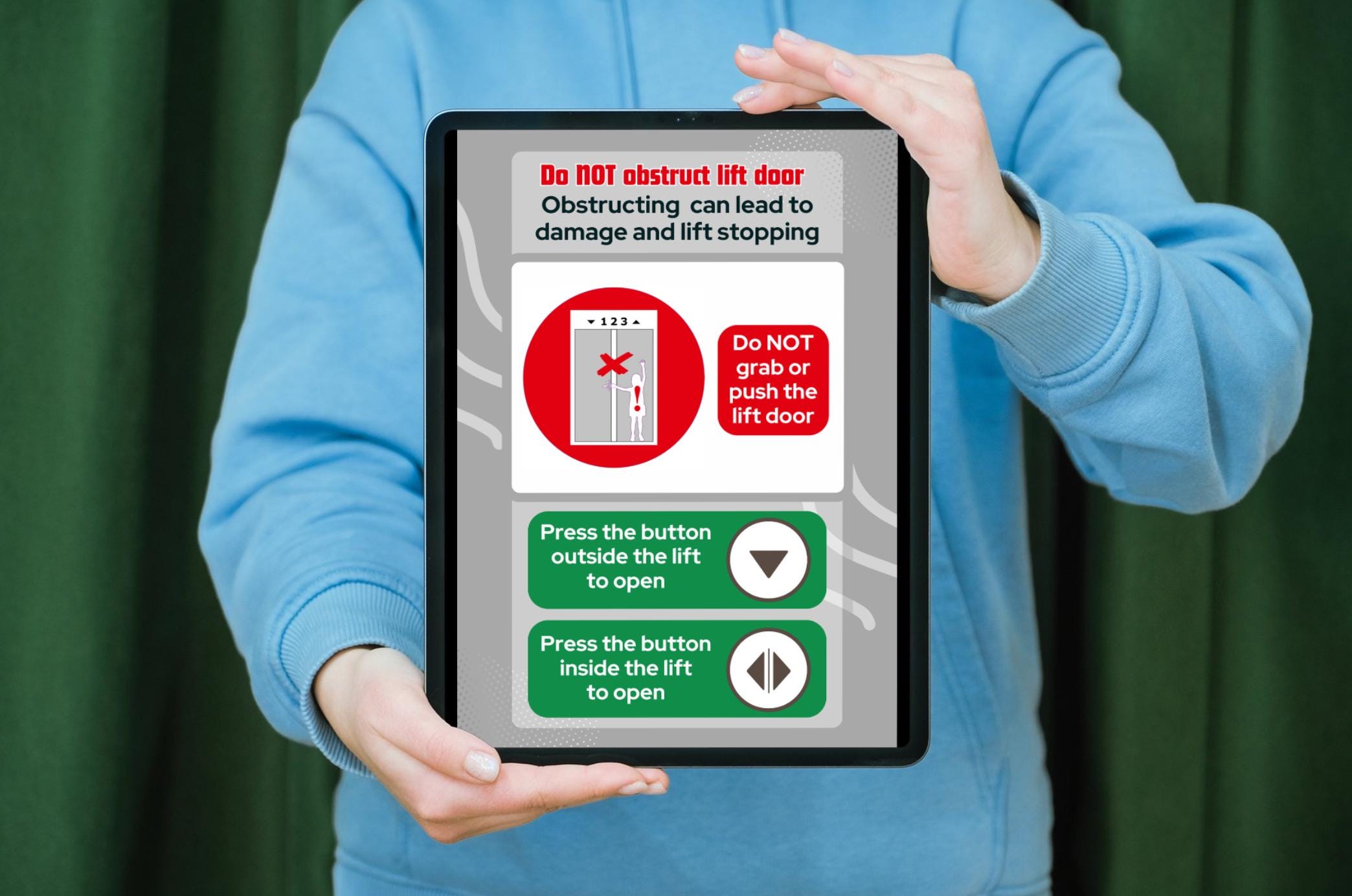 Do Not Obstruct Lift Door Editable Canva Template, Printable Poster ...