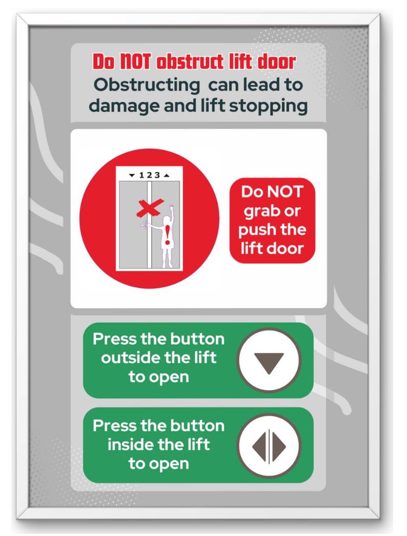 Do Not Obstruct Lift Door Editable Canva Template, Printable Poster ...