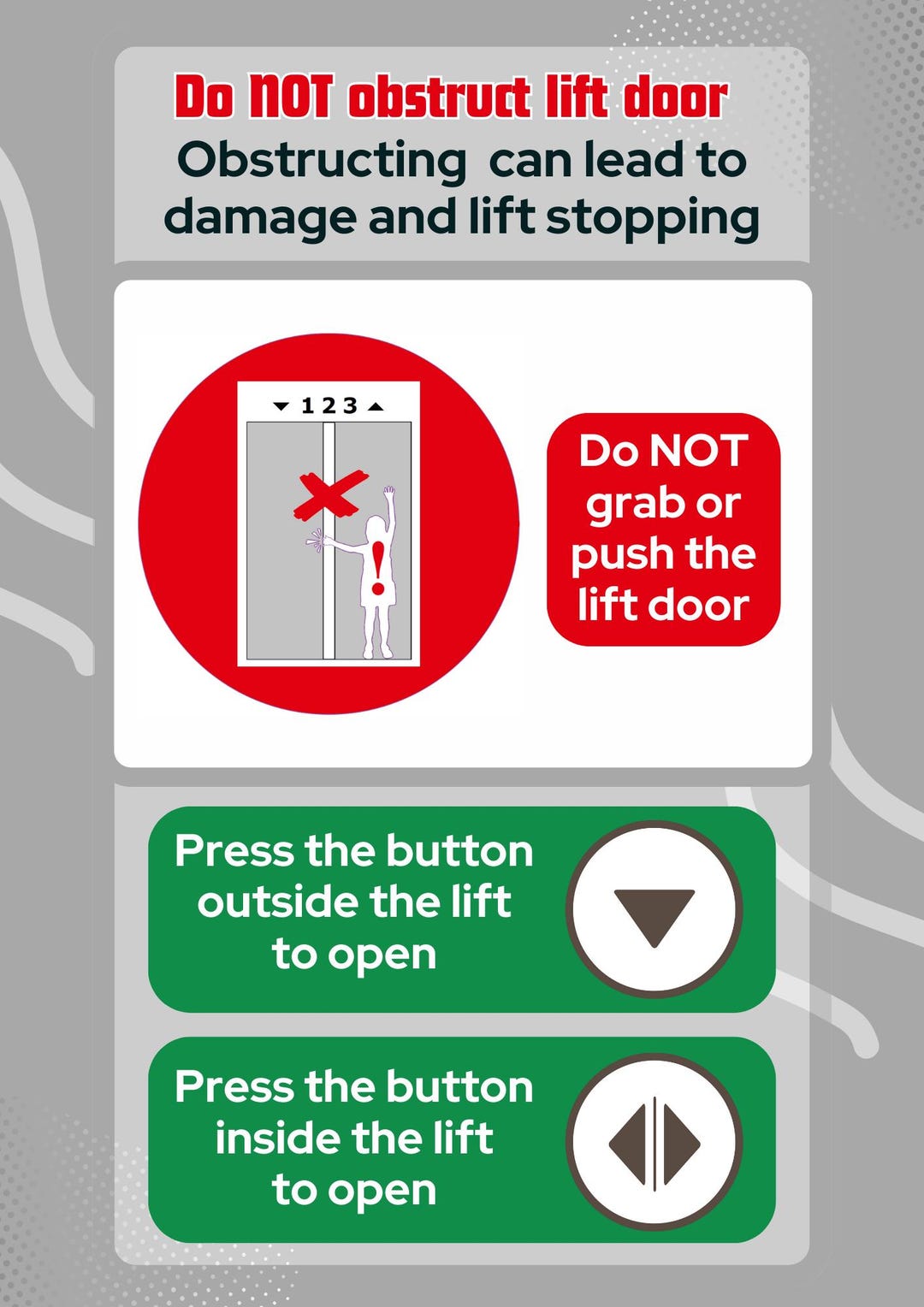 Do Not Obstruct Lift Door Editable Canva Template, Printable Poster ...