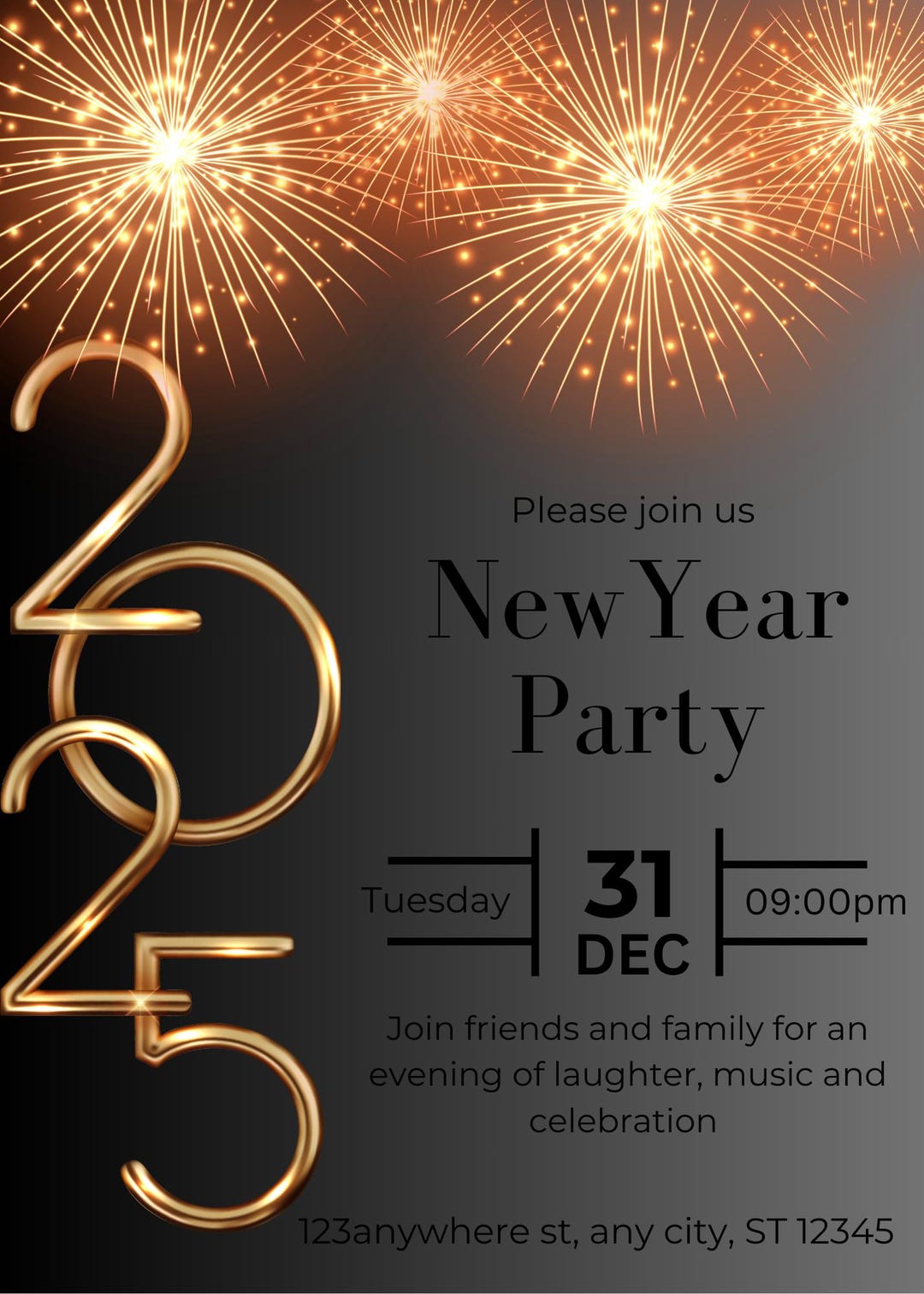 New Years Invite/party 2025 - Etsy