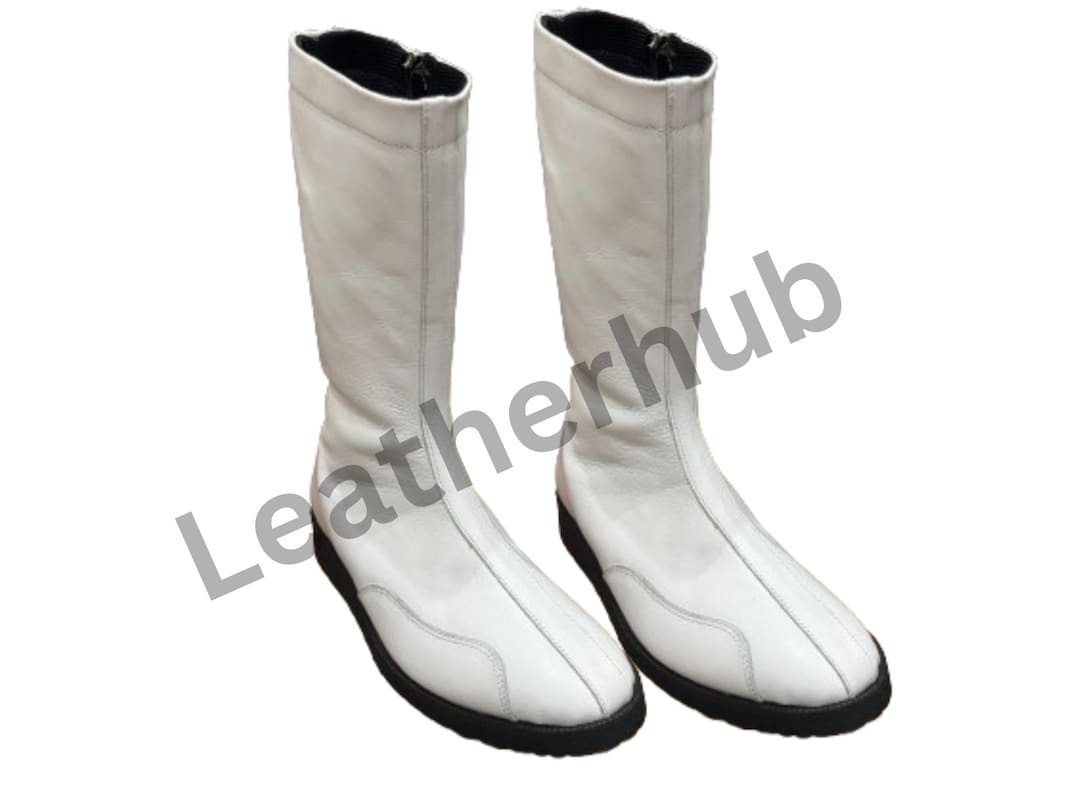 Pro Wrestling Boots, Handmade White Wrestling Long Boots, Men Women ...