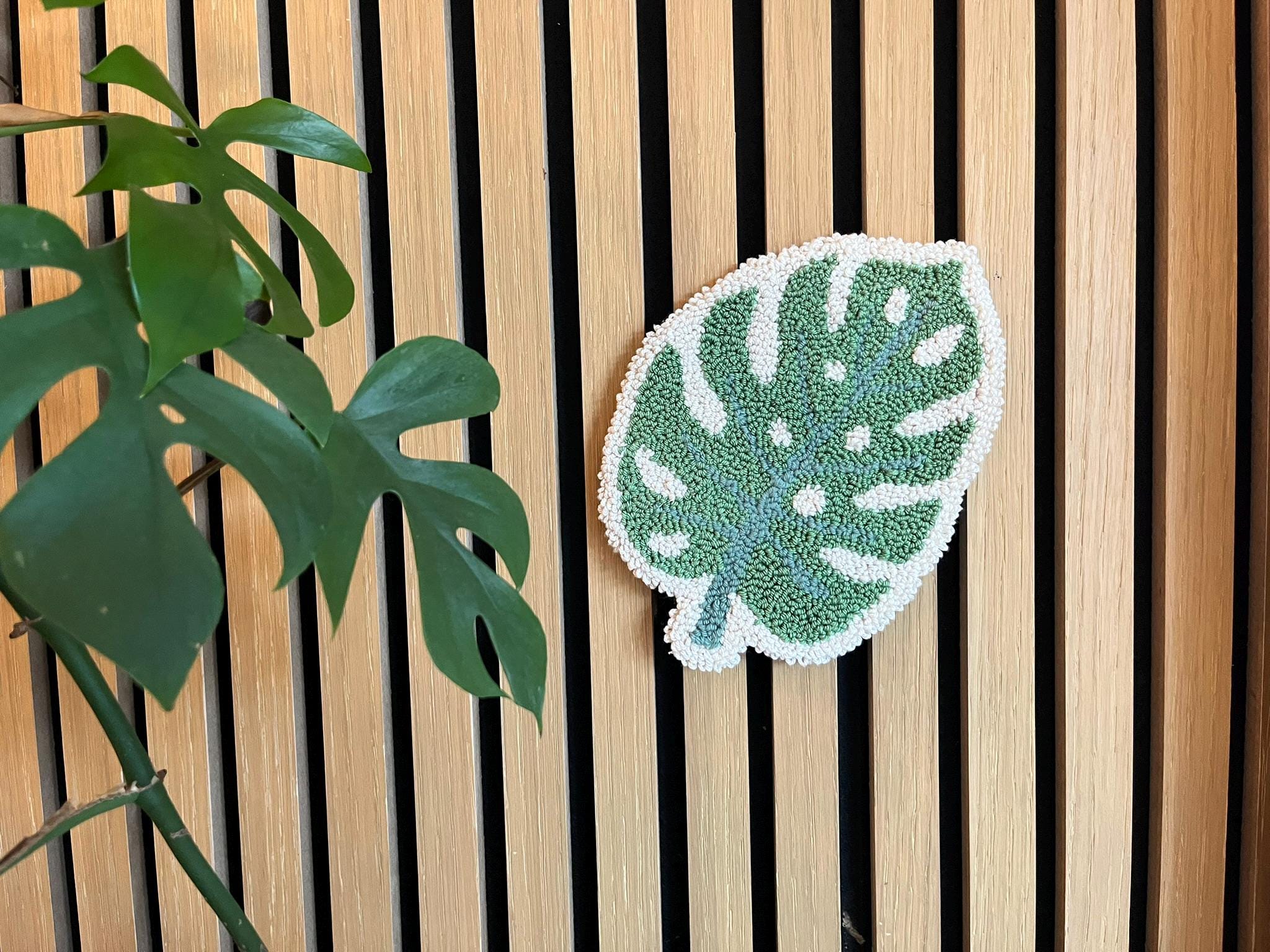 Monstera Leaf Punch Needle Pattern | DIY Tropical Decor | Instant Download PDF Punch Needle ...