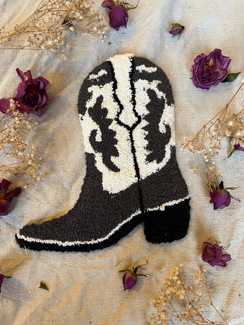 Digital Punch Needle Pattern - Cowboy Boot | PDF Pattern Punch Needle ...