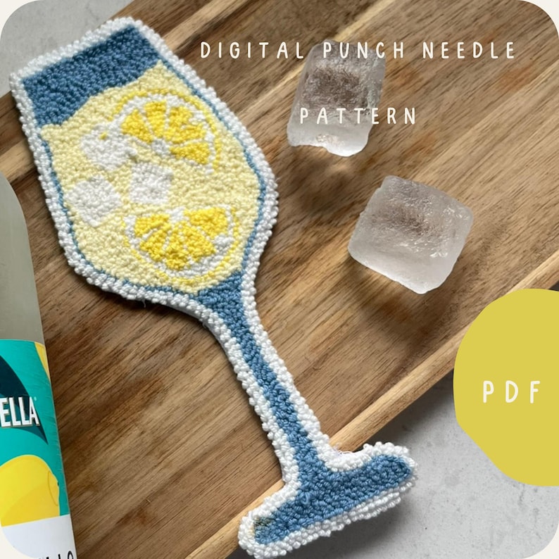 Limoncello Spritz Punch Needle Pattern PDF – Summer Embroidery ...