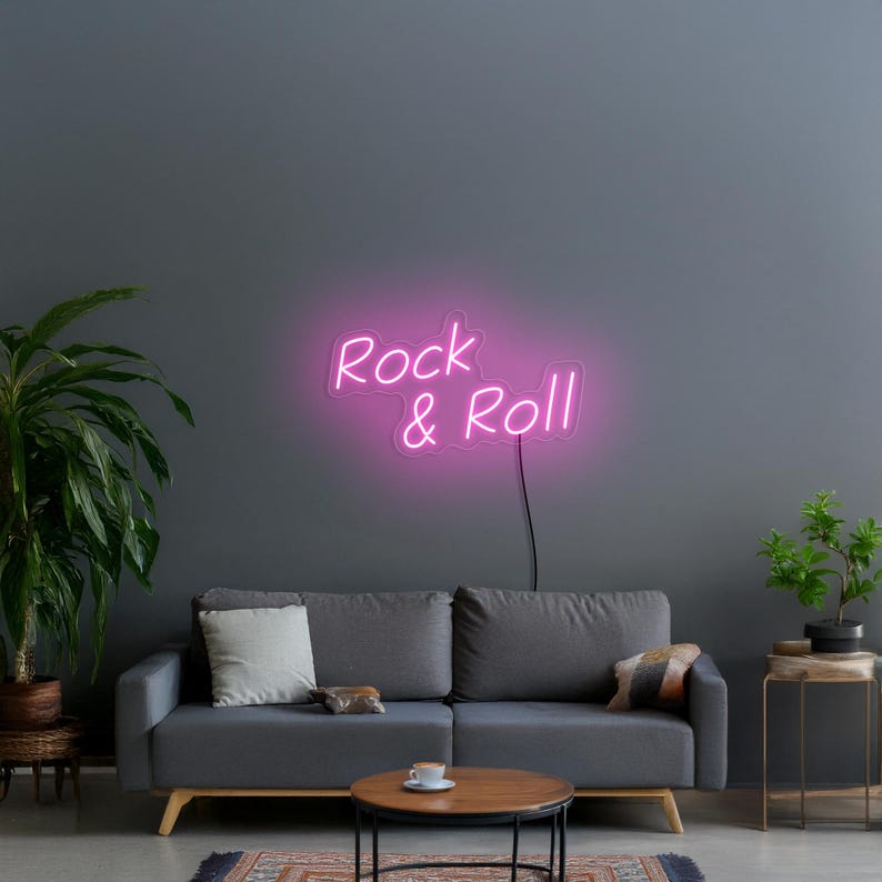 Rock and Roll Neon Sign, Music Neon Sign, Rock & Roll Led Sign, Music ...