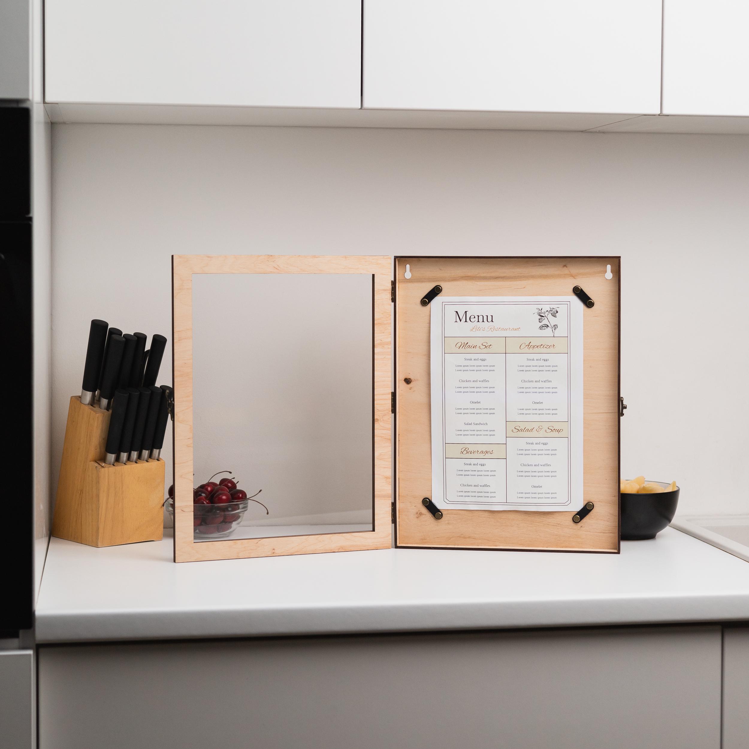 Menu Display Box Wood, Menu Wall Mount, Exterior Menu Box, Outside Menu ...