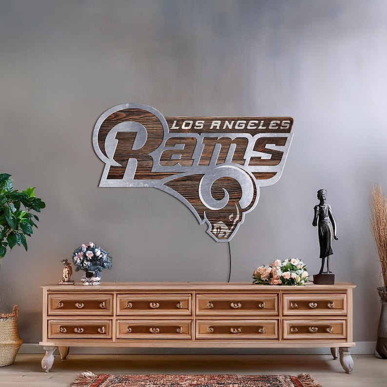 Los Angeles Rams Neon Sign, Los Angeles Rams Logo Art, LA Rams Neon ...