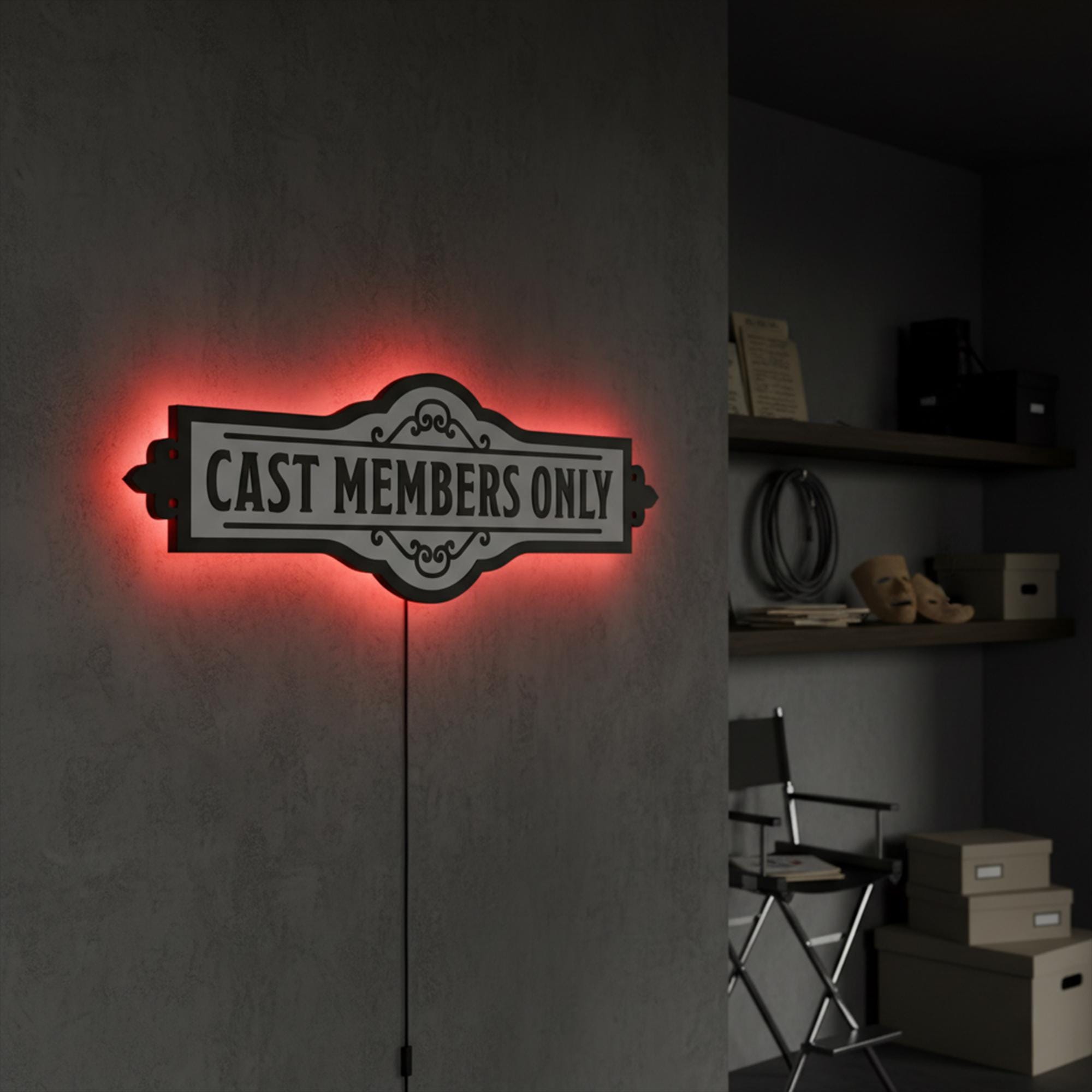 Cast Members Only Sign, Cast Members Only Light Sign, Backstage Cast ...