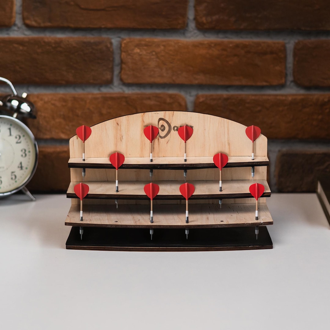 Tabletop Dart Holder, Wooden Dart Case,handmade Dart Rack,tabletop Dart ...