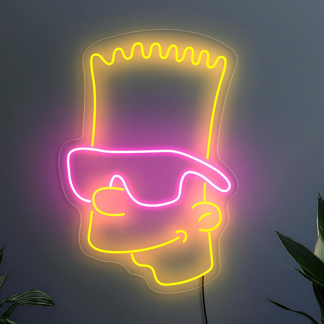 Bart Simpson Neon Sign, Simpsons Led Sign, Game Room Neon Sign Kids ...