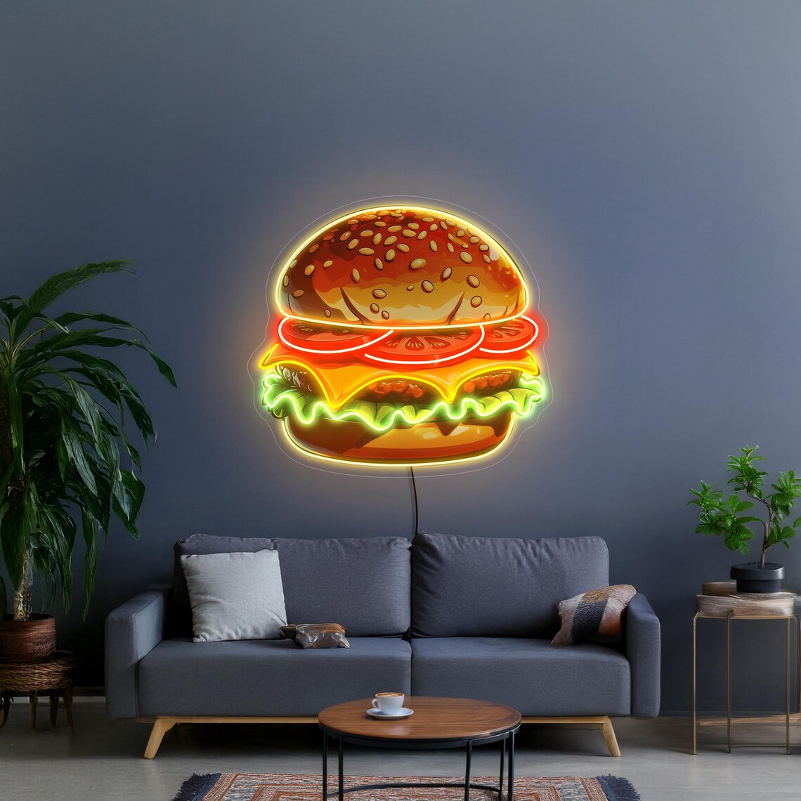 Burger Neon Sign, Hamburger Neon Sign, Fast Food Neon Sign, Neon Sign ...