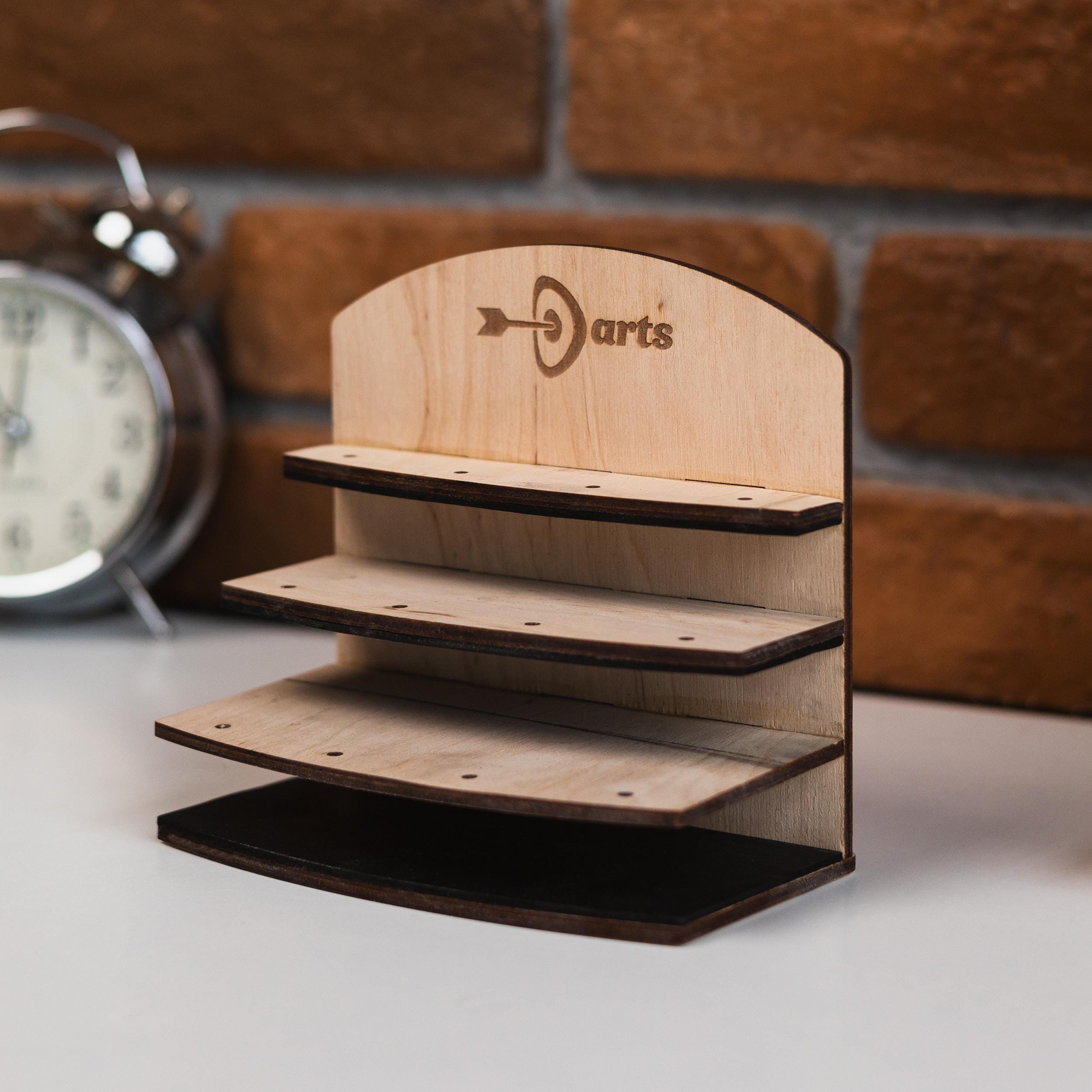 Tabletop Dart Holder, Wooden Dart Case,handmade Dart Rack,tabletop Dart ...