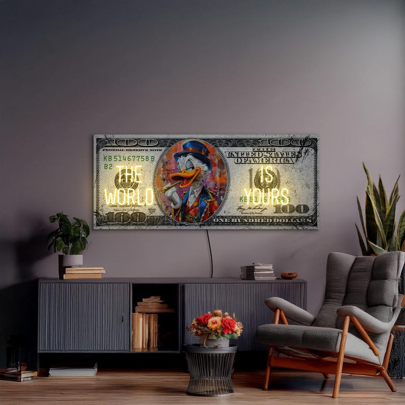 The World is Yours Neon Sign, Money Neon Sign, Dollar Neon Sign Scrooge ...