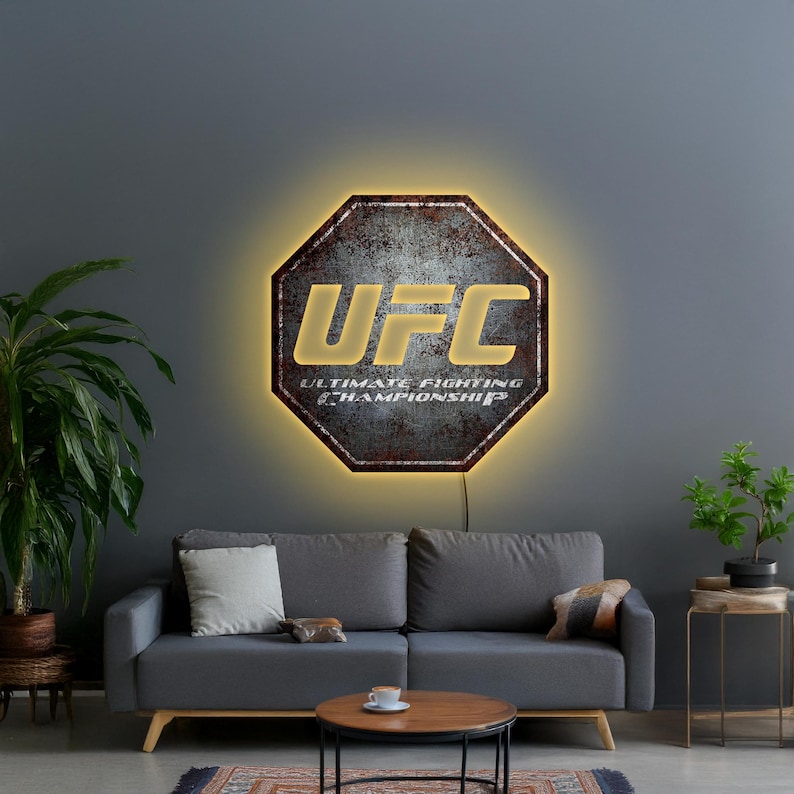 UFC Neon Sign, UFC Logo Decor, UFC Led Sign, Boxing Neon Sign, Fighting ...