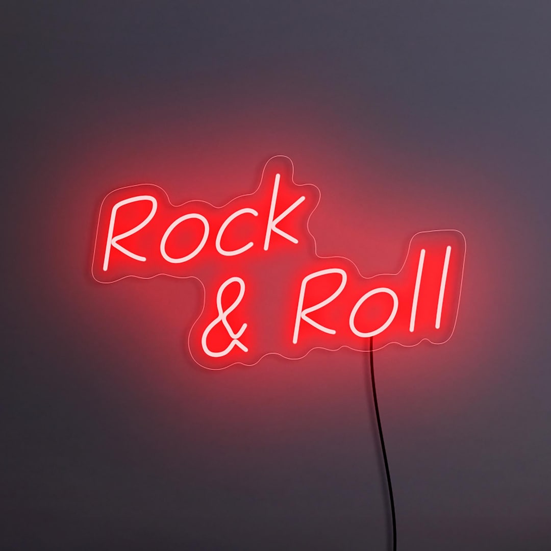 Rock and Roll Neon Sign, Music Neon Sign, Rock & Roll Led Sign, Music ...