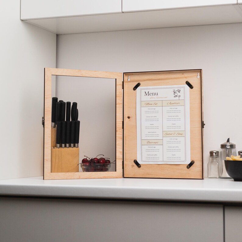 Menu Display Box Wood, Menu Wall Mount, Exterior Menu Box, Outside Menu ...