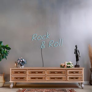 Rock and Roll Neon Sign, Music Neon Sign, Rock & Roll Led Sign, Music ...