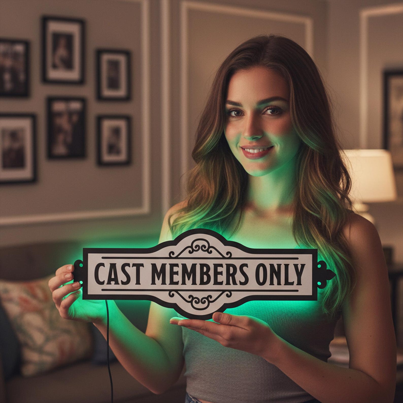 Cast Members Only Sign, Cast Members Only Light Sign, Backstage Cast ...