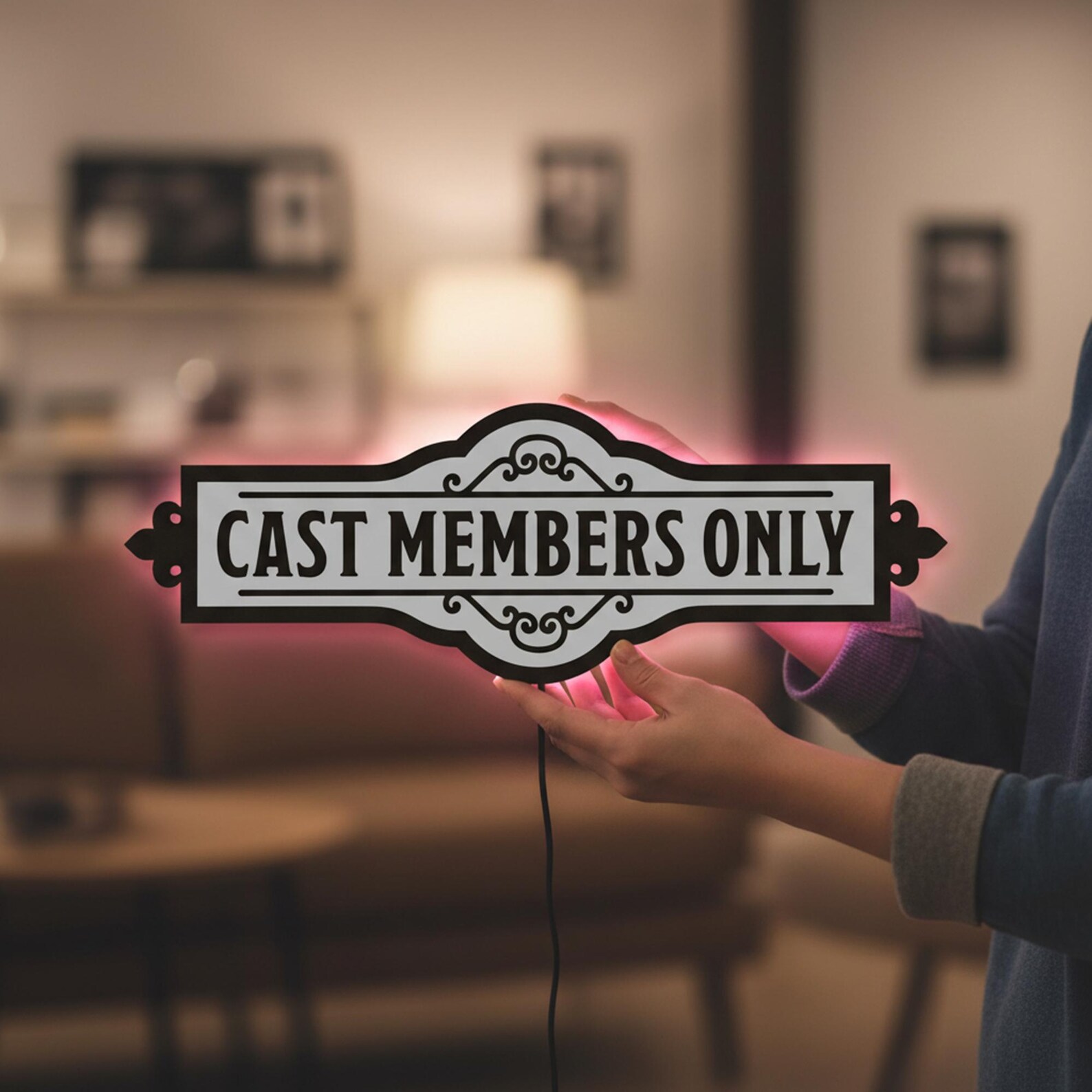 Cast Members Only Sign, Cast Members Only Light Sign, Backstage Cast ...