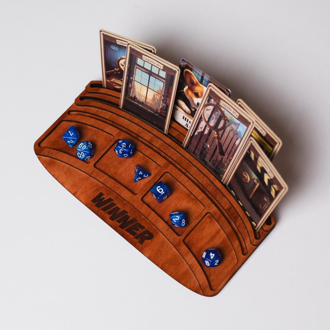Board Game Card Holder, Board Game Card Stand, Wood Gaming Tray, Family ...