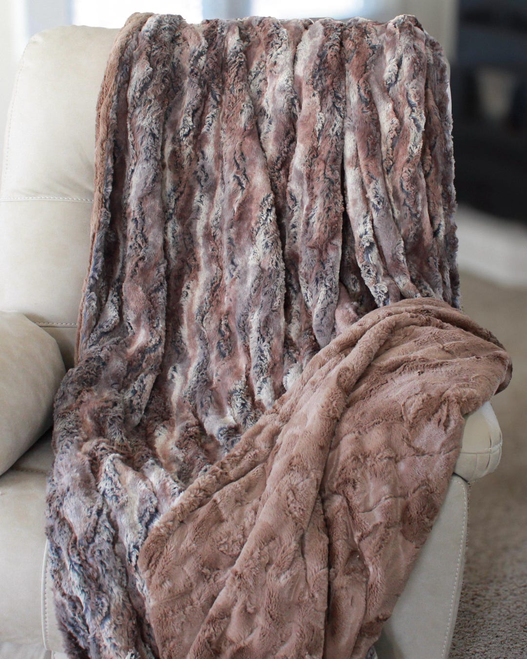 Adult Minky Blanket, Driftwood Rabbit Minky Blanket, Gift for Dad ...