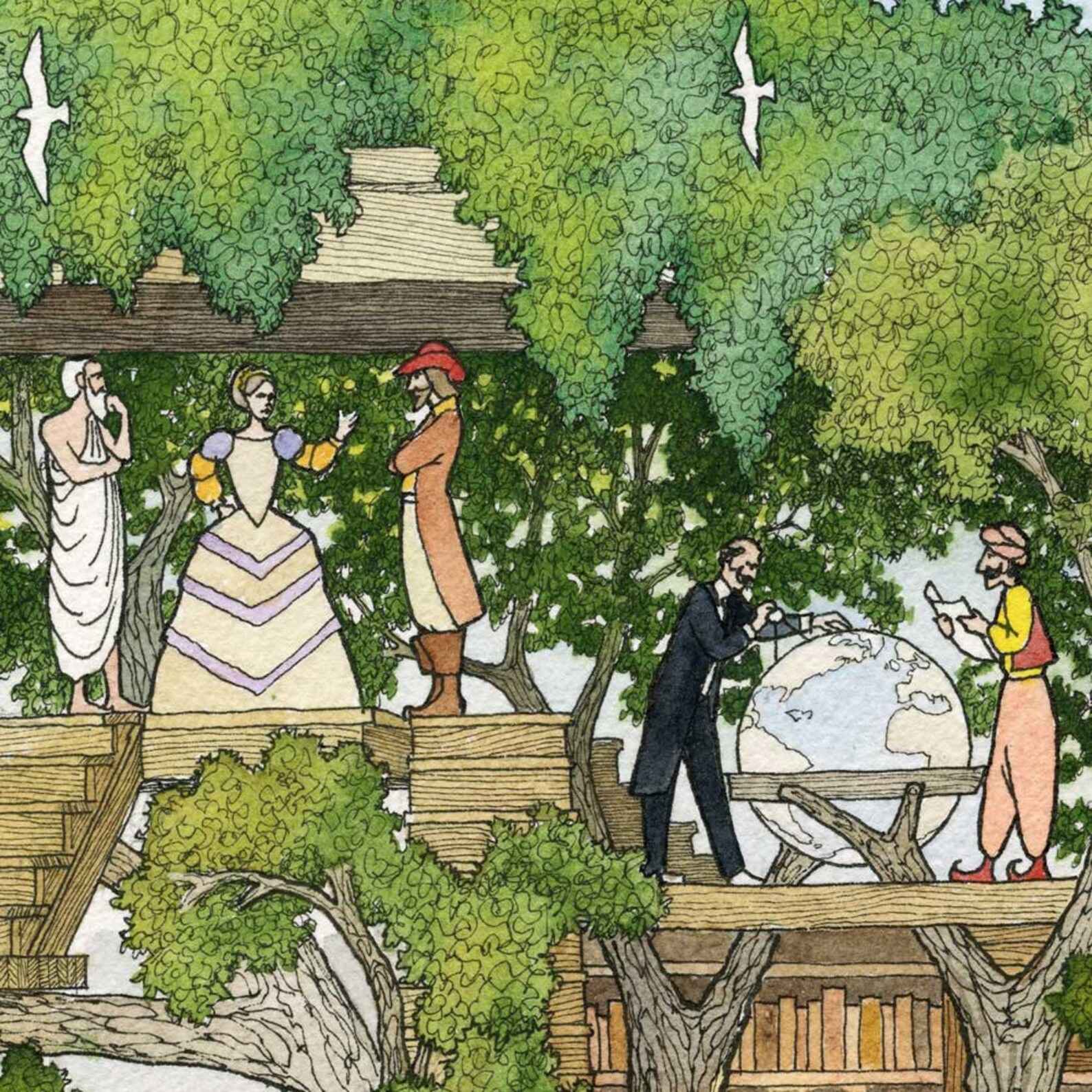 House of Knowledge. Fine Art Print of Original Work Ink - Etsy