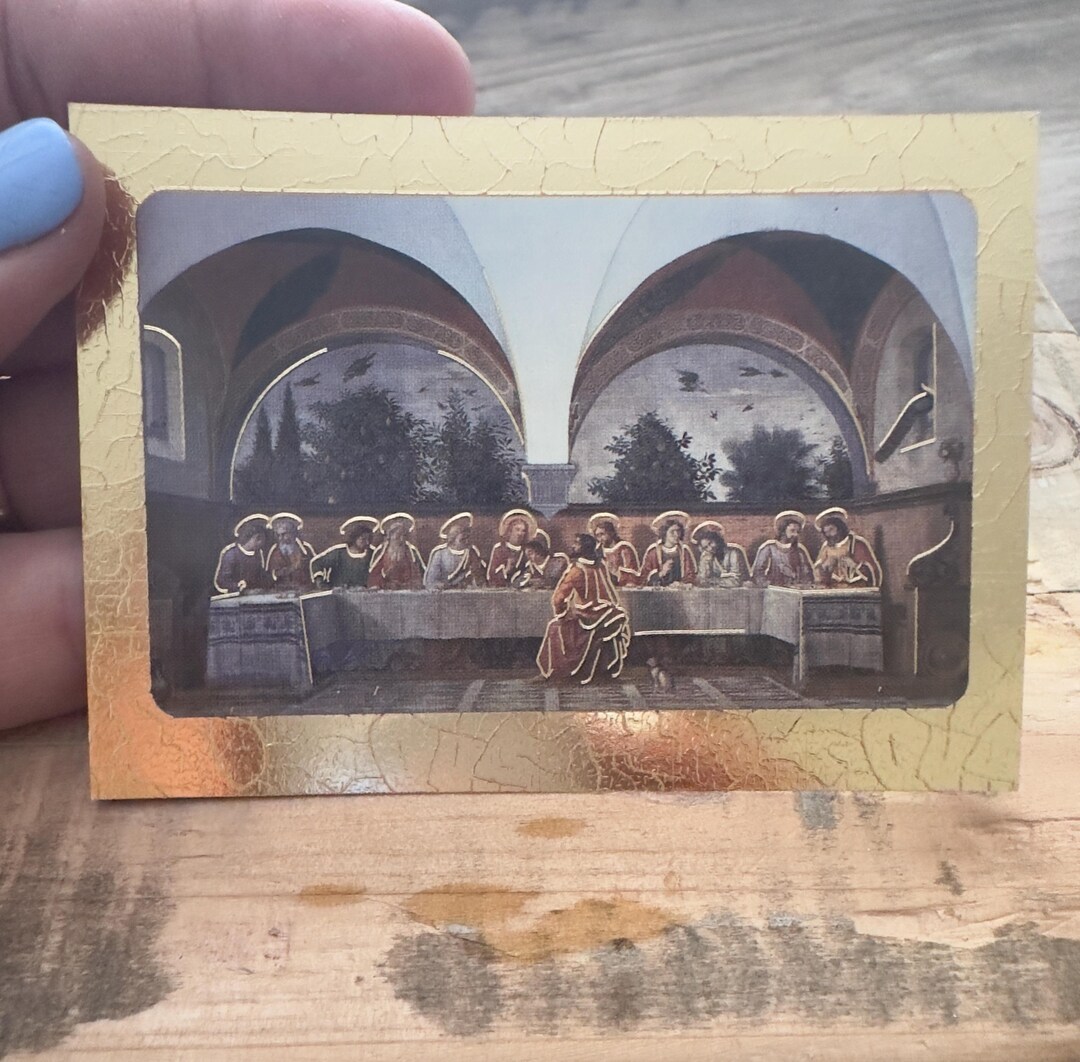 Set of 20 Last Supper Card Stock Picture With Gold Accents - 2.5" X 3.5 ...