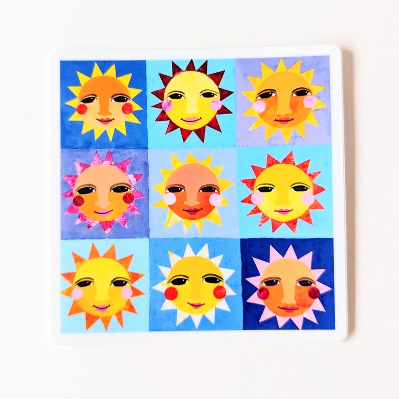 Sticker - Sun Grid Pattern - Etsy