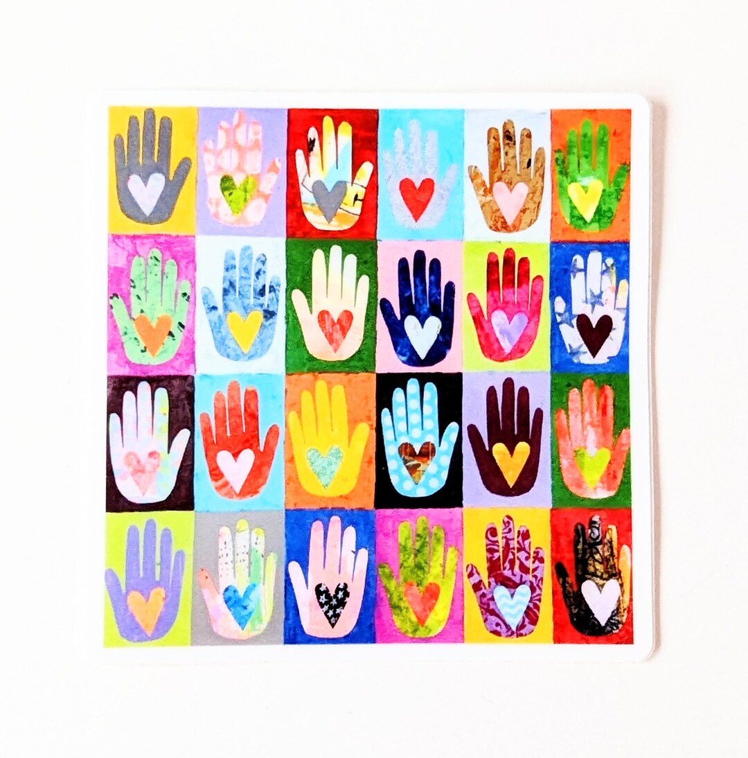 Sticker Colorful Hand Grid - Etsy