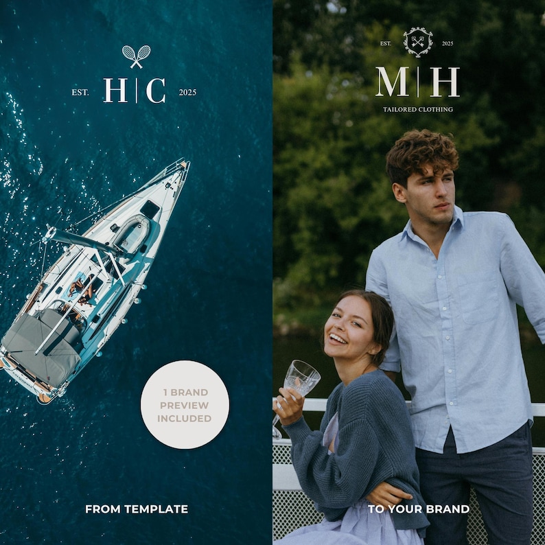 Old Money Logo for Clothes – Premade & Editable in Canva | Luxury Logo ...