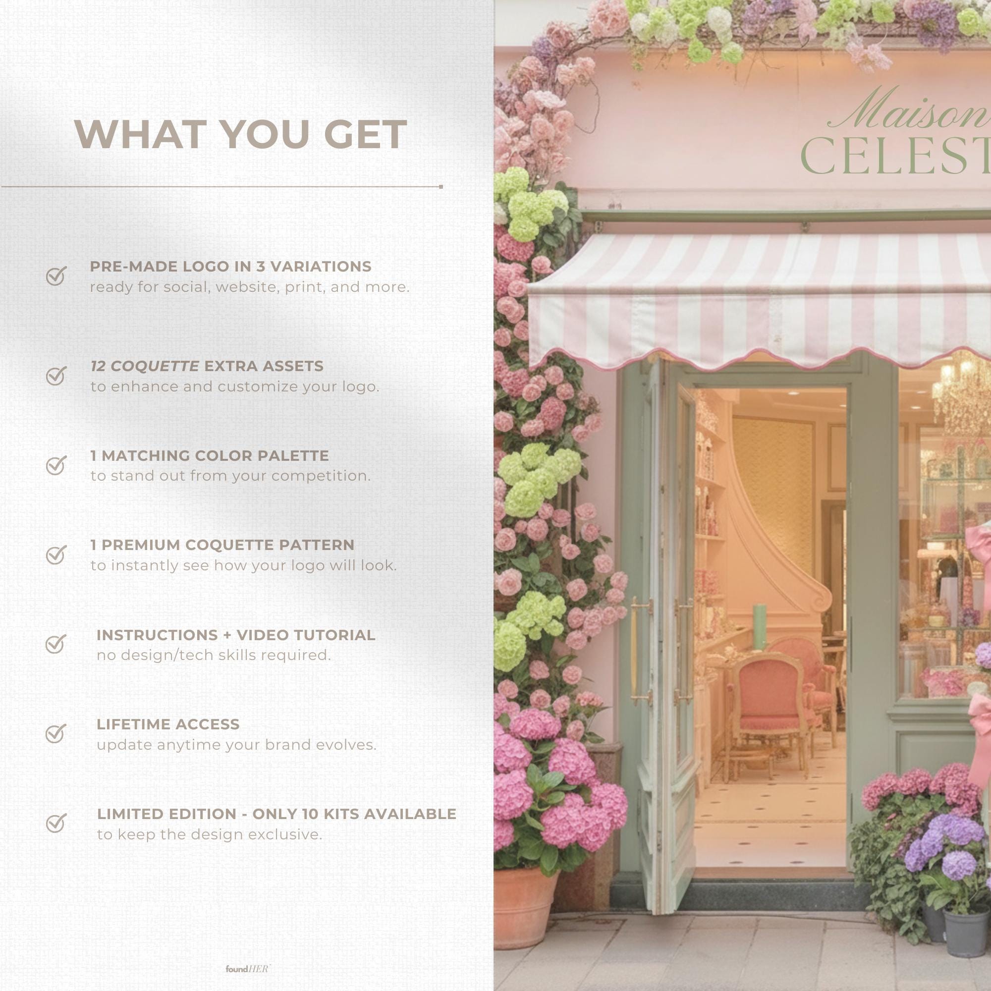 Coquette Premade Business Logo | Luxury Logo Design for Bakery ...