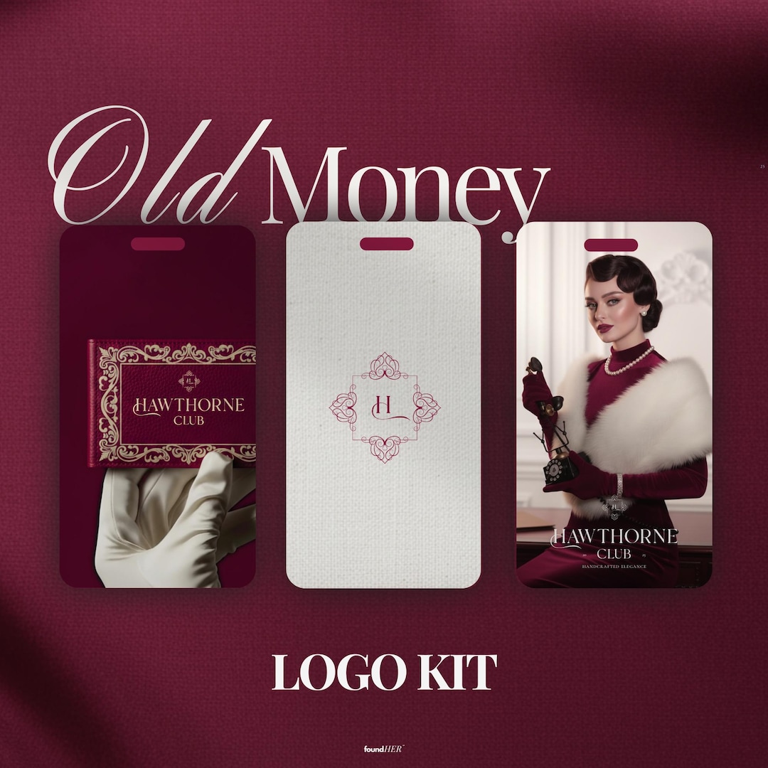 Old Money Logo Kit – Premade & Editable in Canva | Luxury Logo Design ...