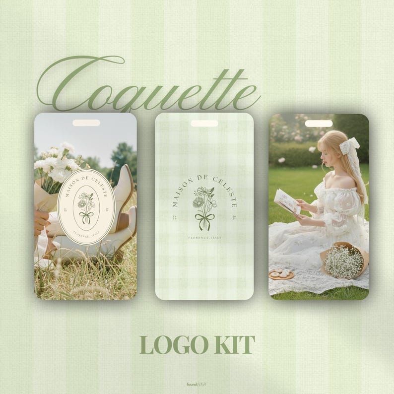 Flower Logo Design for Boutique | Coquette Logo Kit | Editable Logo ...