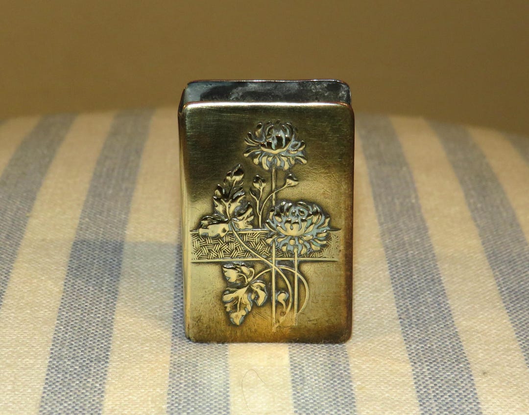 Antique Edwardian Brass Matchbox Holder With Repousse Floral Pattern - Etsy