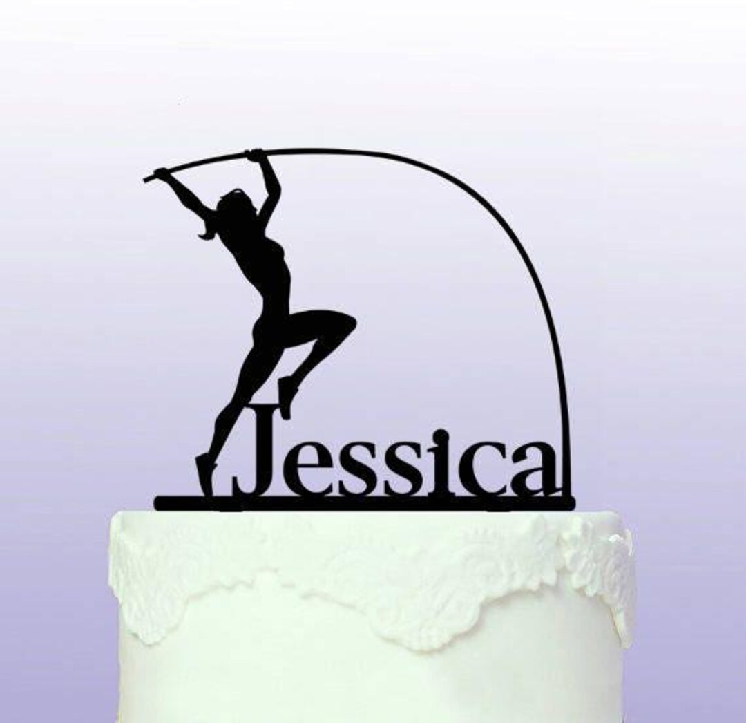 Pole Vaulting Personalised Female Cake Topper - Etsy