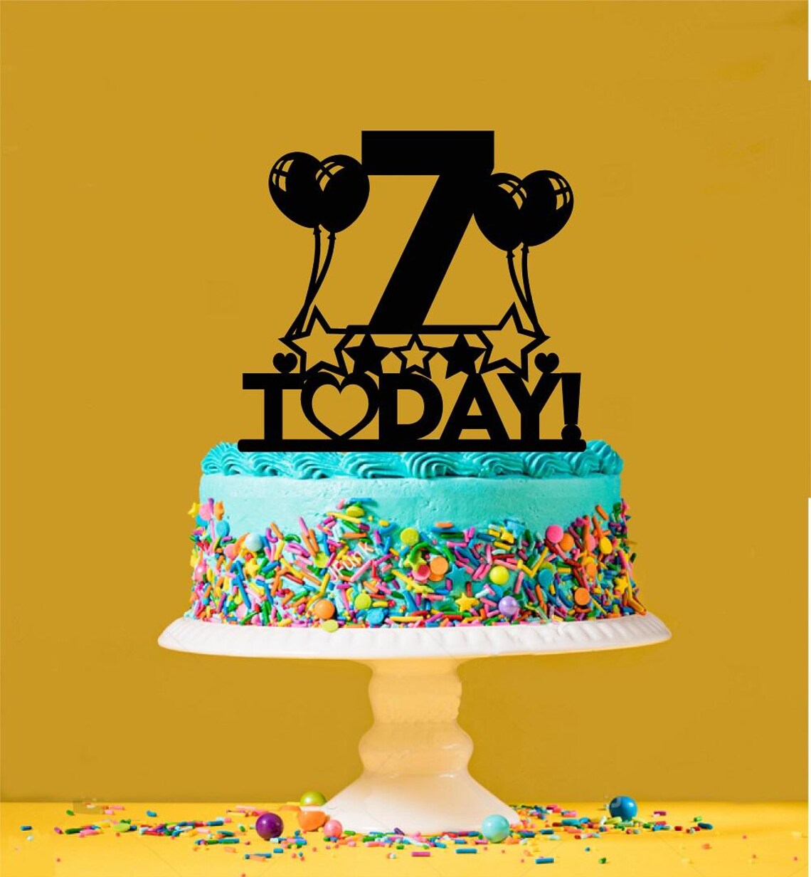 7th Birthday Cake Topper - Etsy