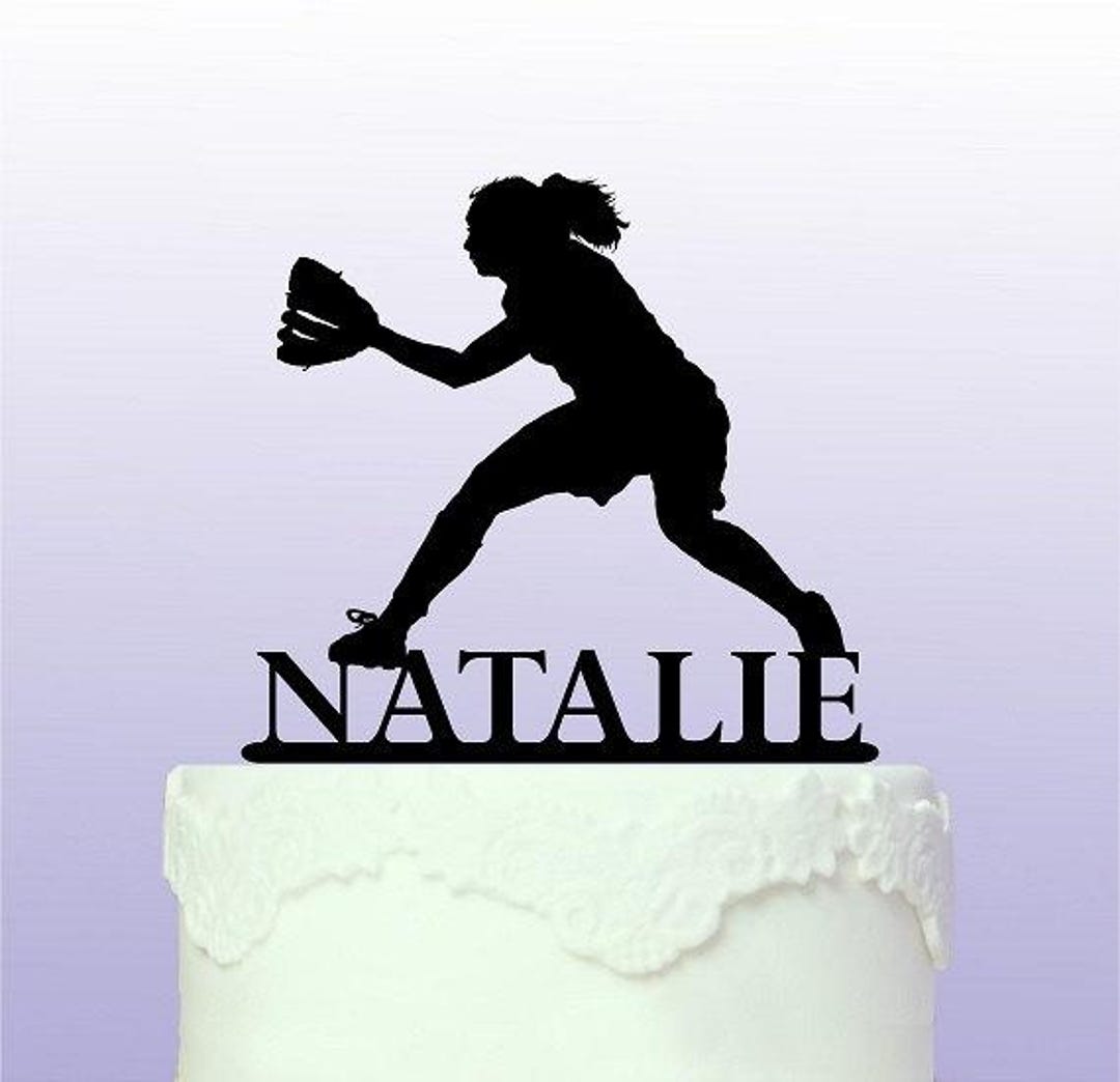 Personalised Softball Cake Topper - Etsy