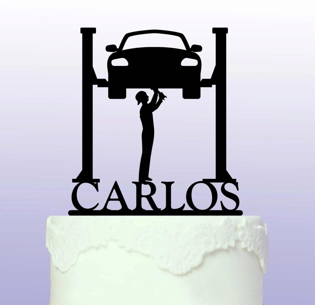Personalised Car Mechanic Cake Topper - Etsy